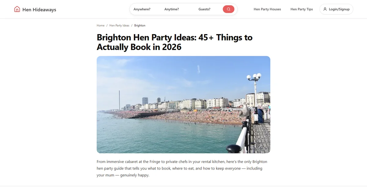 Hen Do Brighton: Ideas, Activities & Weekend Plans | 2026