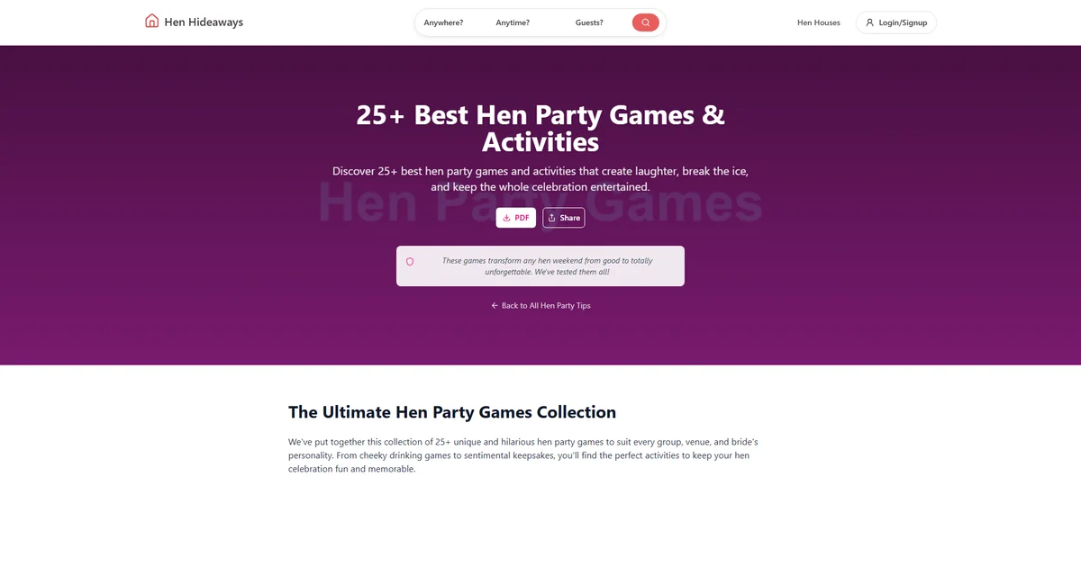 25+ Best Hen Party Games & Activities | Classy, Clean, Funny & Drinking ...